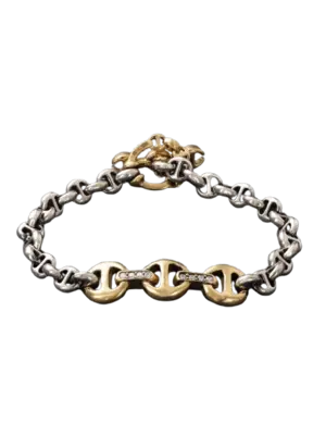 Hoorsenbuhs Sterling Silver And 18-karat Diamond Bracelet - Gold