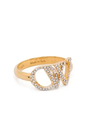 Off-White Rhinestone-embellished Ring