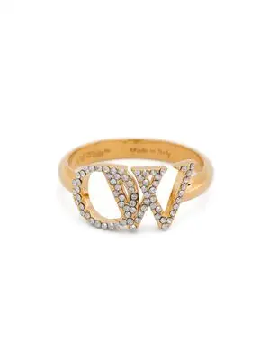 Off-White Rhinestone-embellished Ring