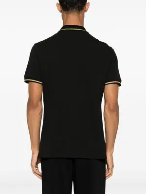 Versace Logo-embroidered Polo Shirt - Black