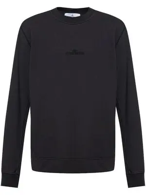 Stone Island Logo-embroidered Sweatshirt - Black