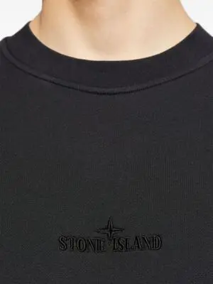 Stone Island Logo-embroidered Sweatshirt - Black