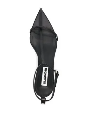 JIL SANDER 80mm Leather Sandals - Black