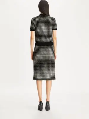 Tory Burch Jacquard Straight Skirt - Black