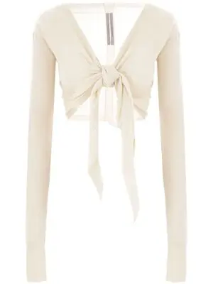 Rick Owens Tied Cardigan - Neutrals