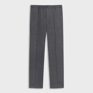Theory Relaxed Drawstring Wool-blend Knit Pants - Dark Ash Melange