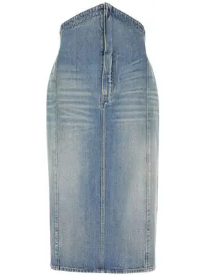Alexander McQueen Denim Midi Skirt