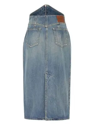 Alexander McQueen Denim Midi Skirt