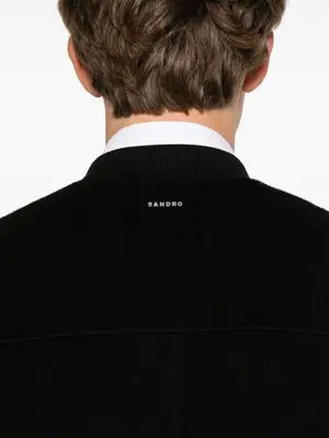 Sandro Felted Bomber Jacket - Black