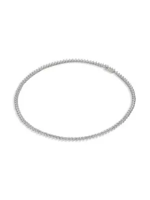 ANABELA CHAN 18kt White Gold Petite Eternity Heart Necklace - Silver