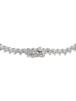ANABELA CHAN 18kt White Gold Petite Eternity Heart Necklace - Silver