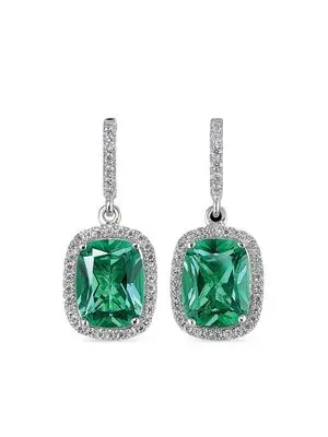 ANABELA CHAN 18kt White Gold Comet Emerald Earrings - Silver