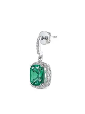 ANABELA CHAN 18kt White Gold Comet Emerald Earrings