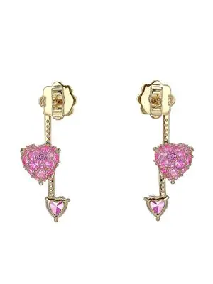 ANABELA CHAN 18kt Vermeil Ruby Heart Pendulum Earrings