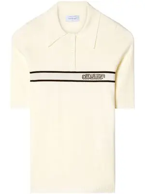 Off-White Intarsia-knit Polo Shirt