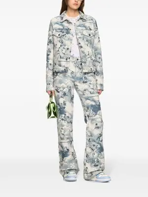 Off-White Fresco Tapestry Wide Leg Jeans