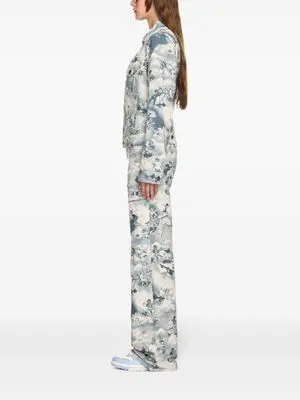 Off-White Fresco Tapestry Wide Leg Jeans
