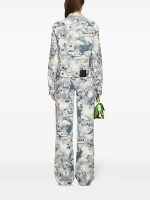 Off-White Fresco Tapestry Wide Leg Jeans