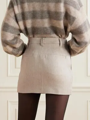 Brunello Cucinelli Linen-twill Mini Skirt