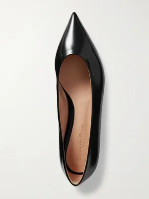GIANVITO ROSSI Robbie Glossed-leather Ballet Flats