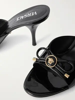 Versace Opera Embellished Patent-leather Mules
