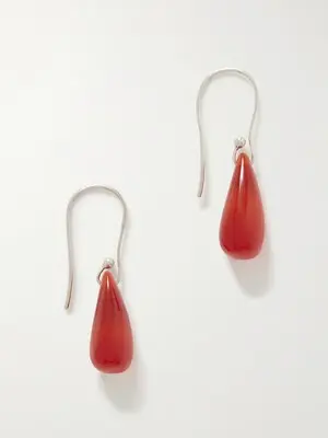 SOPHIE BUHAI Droplet Silver-tone Carnelian Drop Earrings - Red