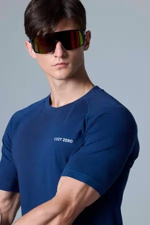 COZY ZERO Tech Merino Light Weight Daily Tee - Poseidon