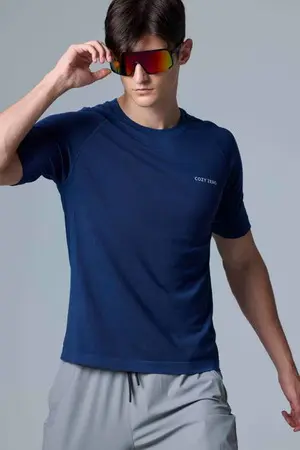 COZY ZERO Tech Merino Light Weight Daily Tee - Poseidon