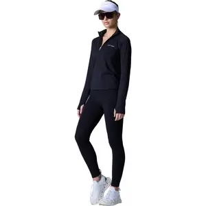 COZY ZERO Tech Merino Half Zip Long Sleeve Base Layer - Black