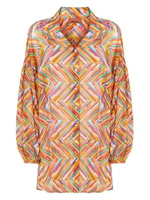 Missoni Printed Shirt Dress - Orange
