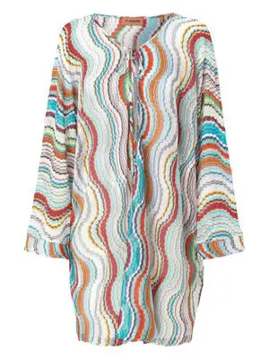 Missoni Wave Lamé Beach Dress - White