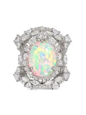 ANABELA CHAN 18kt White Gold Sky Opal Ocean Diamond Ring