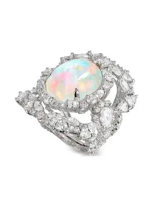 ANABELA CHAN 18kt White Gold Sky Opal Ocean Diamond Ring