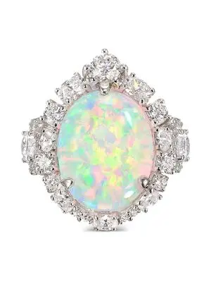 ANABELA CHAN 18kt White Gold Sky Opal Ocean Diamond Ring