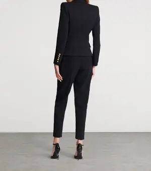 Balmain Wool Double-breasted Blazer - Black