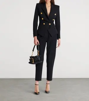 Balmain Wool Double-breasted Blazer - Black
