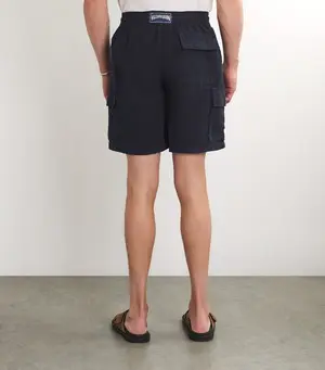 Vilebrequin Linen Cargo Baie Shorts - Navy