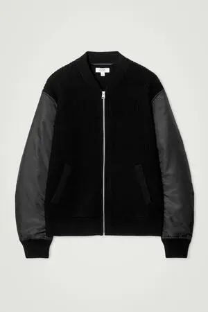 Cos Merino Wool And Nylon Bomber Jacket