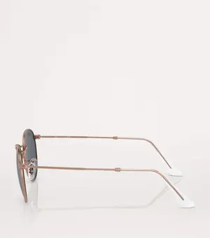 Ray-ban Metal Round Frame Sunglasses - Gold