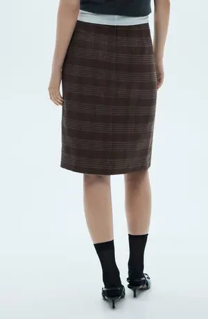 Mango Check Skirt