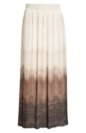 Eleventy Pleated Ombré Midi Skirt