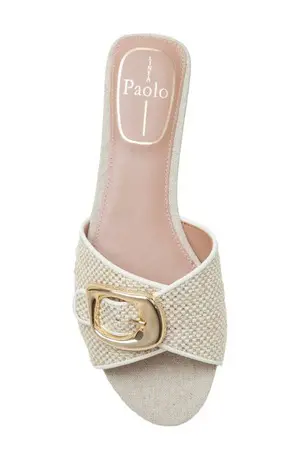 Linea Paolo Leighton Slide Sandal - Natural/ Gold