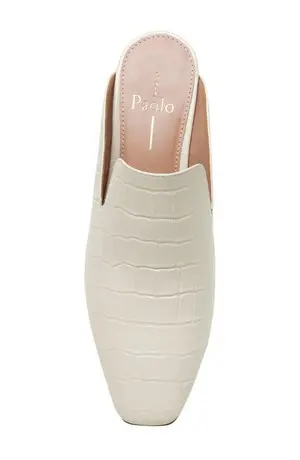 Linea Paolo Giselle Croc Embossed Mule - Ivory