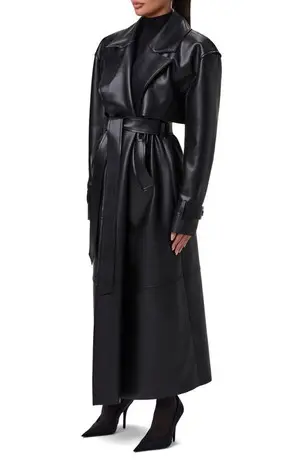 faux leather dress amazon Lila Burgundy Faux Leather Plunge-Neck Maxi Dress With Split – Club L  London main image 1