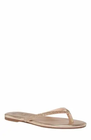 GRACE FOOTWEAR Embellished Flip-flop Sandals - Champagne