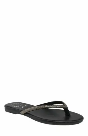 GRACE FOOTWEAR Embellished Flip-flop Sandals - Pewter