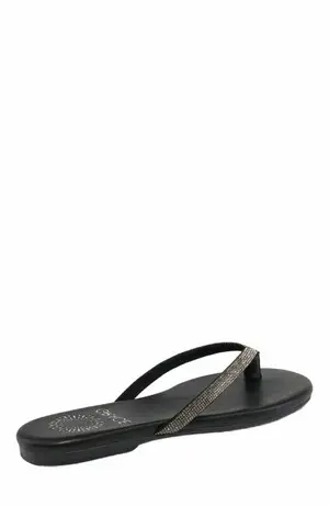 GRACE FOOTWEAR Embellished Flip-flop Sandals - Pewter