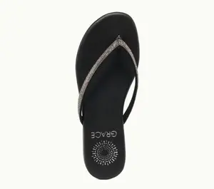 GRACE FOOTWEAR Embellished Flip-flop Sandals - Pewter