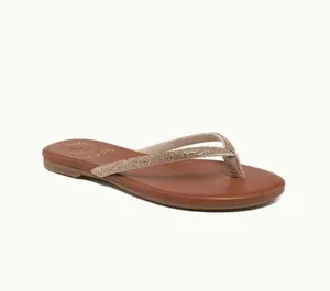 GRACE FOOTWEAR Embellished Flip-flop Sandals - Tan