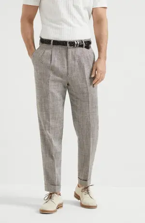 Brunello Cucinelli Chevron Leisure Fit Trousers